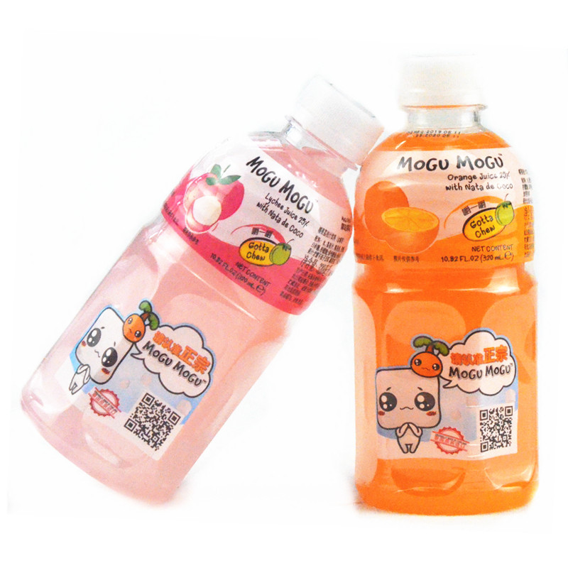 泰国进口饮料特价 MOUGOU摩咕摩咕含椰肉草莓荔枝果汁320ml*24瓶-阿里巴巴