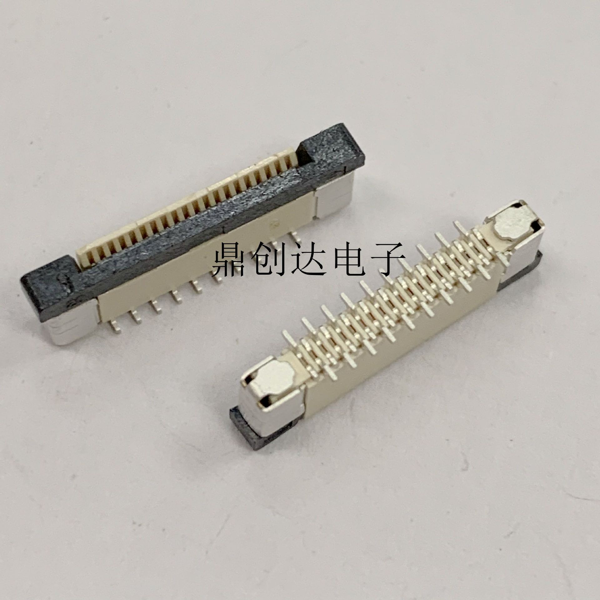 FPC连接器 0.5MM-20P立贴带锁 立式贴片错位脚 交叉脚插座 耐温-阿里巴巴