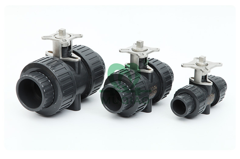 UPVC高平台球阀含支架轴 电动气动配双由令球阀 PVC自控专用球阀-阿里巴巴