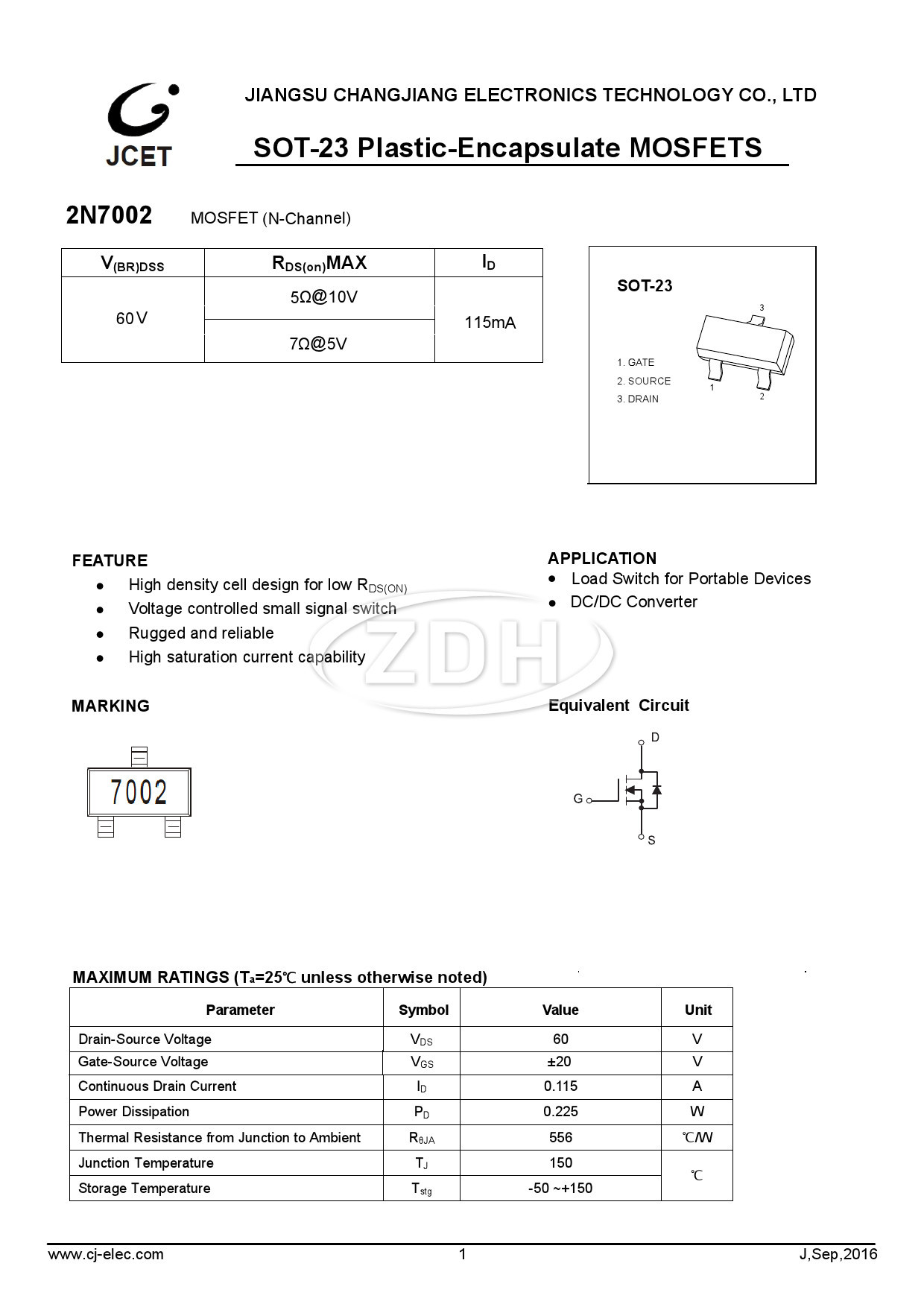 贴片N沟道场效应管2N7002 SOT-23 丝印7002 0.115A/60V NPN SOT23-阿里巴巴