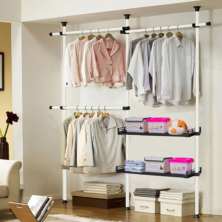 简易衣柜卧室衣帽间简约现代折叠可伸缩双人钢架加固布艺置物衣柜-阿里巴巴