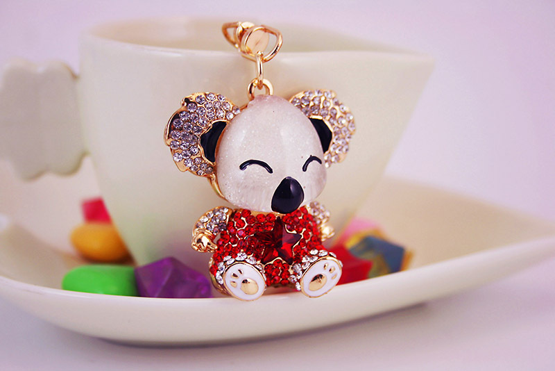 Wholesale creative cute koala key chain animal key chain metal pendant ...
