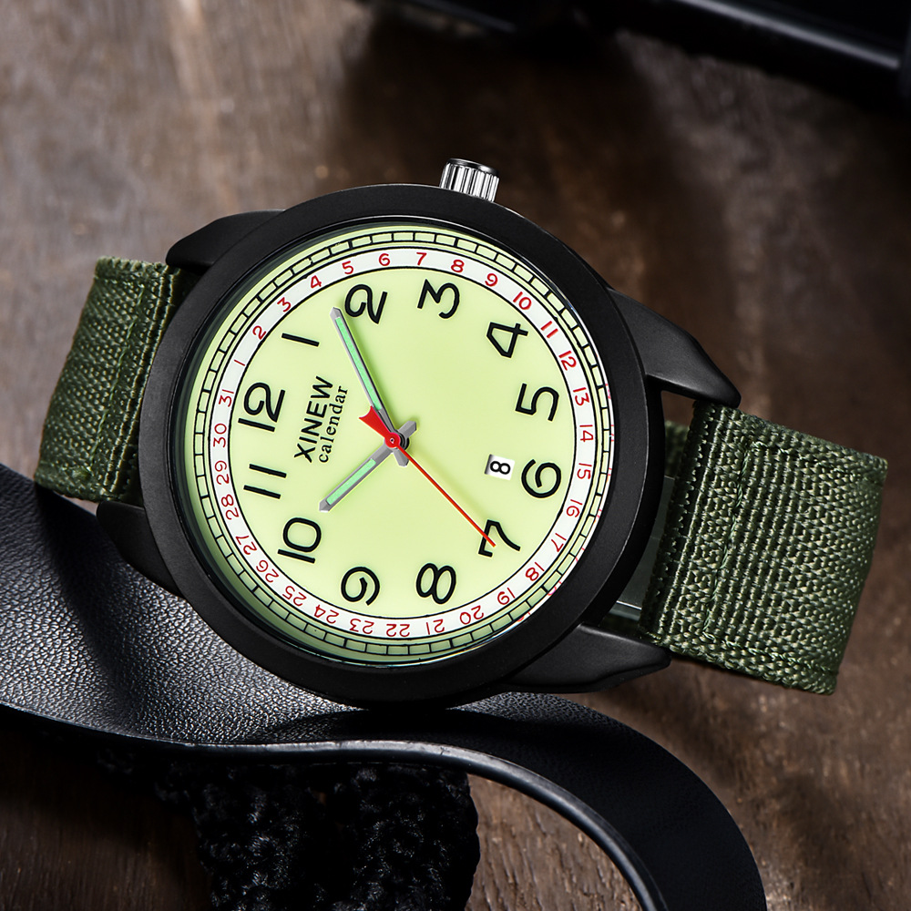 Mens Fashion Nylon Band Watches Sports Calendar Quartz Watch-阿里巴巴