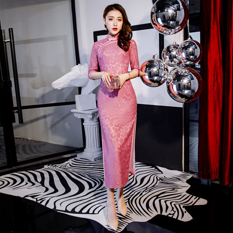 Chinese Dress cheongsam for womenSexy, high slit, retro performance ...