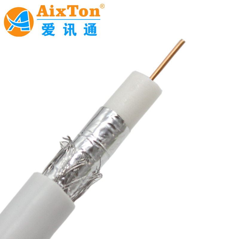 RG6同轴线 白色 SYWV75-5闭路有线电视线 国标纯铜同轴电缆-阿里巴巴