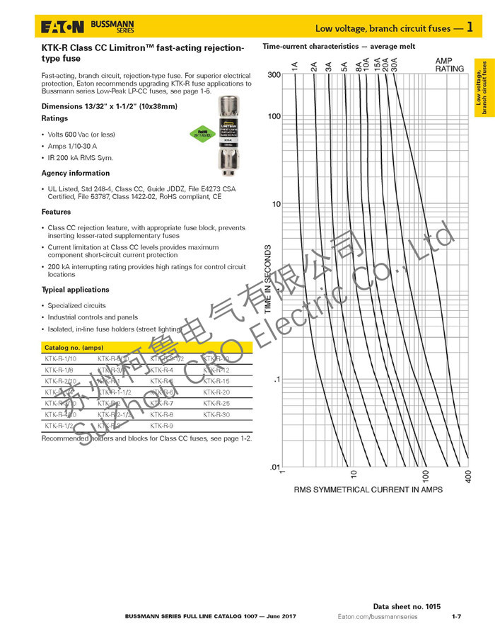 EATON BUSSMANN KTK-R-10 600V 10A 10*38 快速 陶瓷保险丝-阿里巴巴