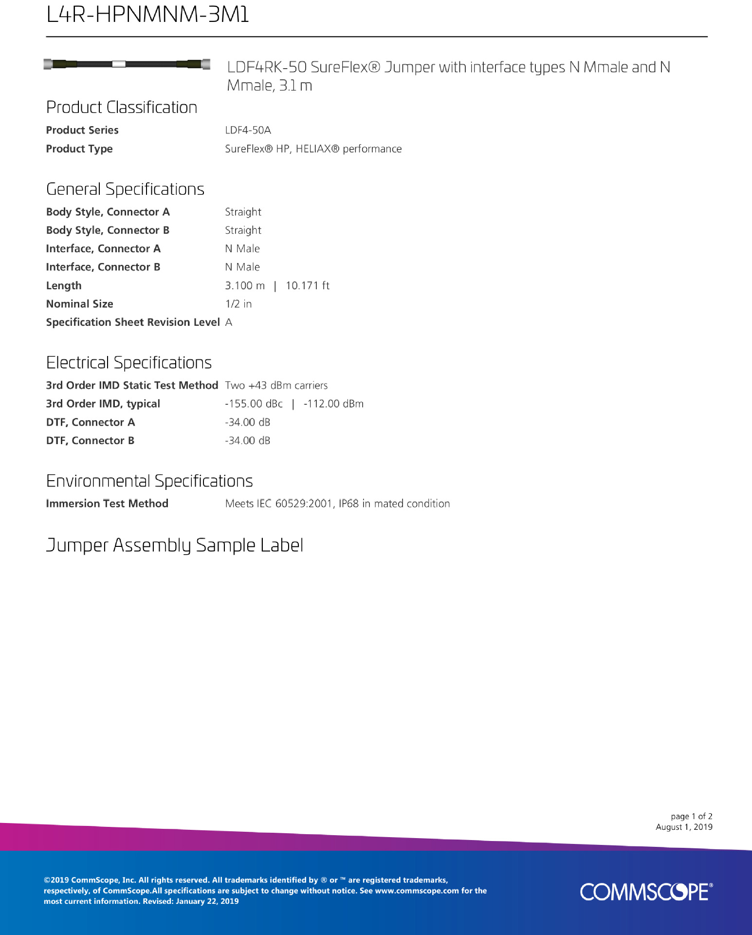 Andrew 安德鲁电缆L4R-HPNMNM-3M-阿里巴巴