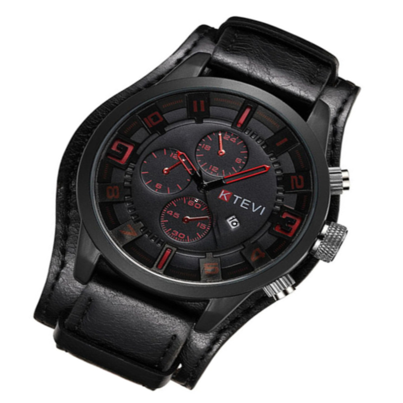 跨境外贸KTEVI 8225男士大皮带运动手表 日历手表石英-阿里巴巴
