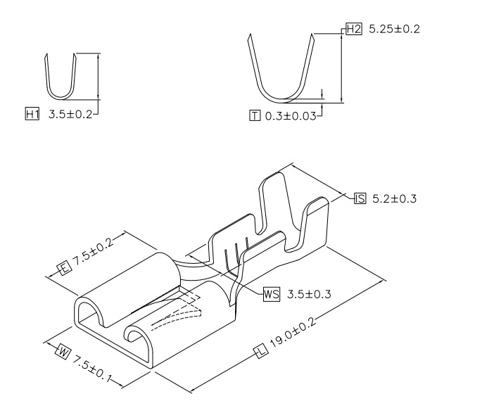 DJ623-E6.3A 6.3平板带刺插簧B脚 本色 横连带 250带倒钩端子-阿里巴巴
