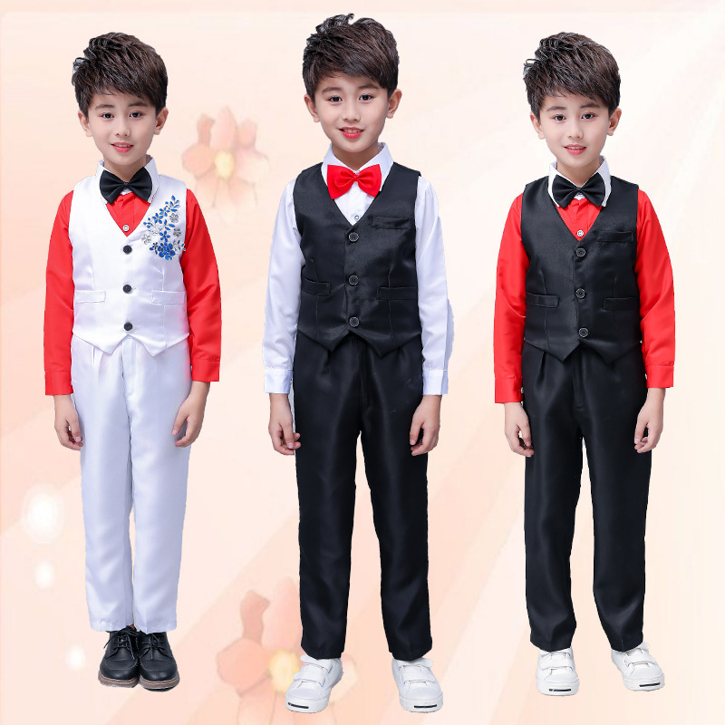 Boy kids Kindergarten singers host stage performance outfits boys choir ...