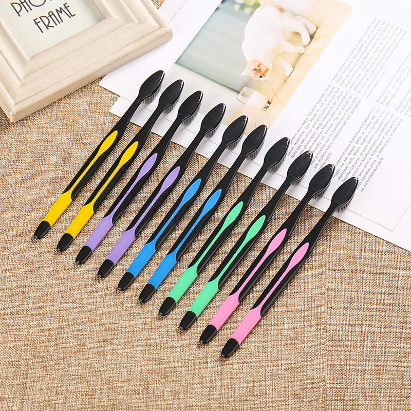 Factory direct selling 10 bamboo charcoal soft bristle toothbrushes ...