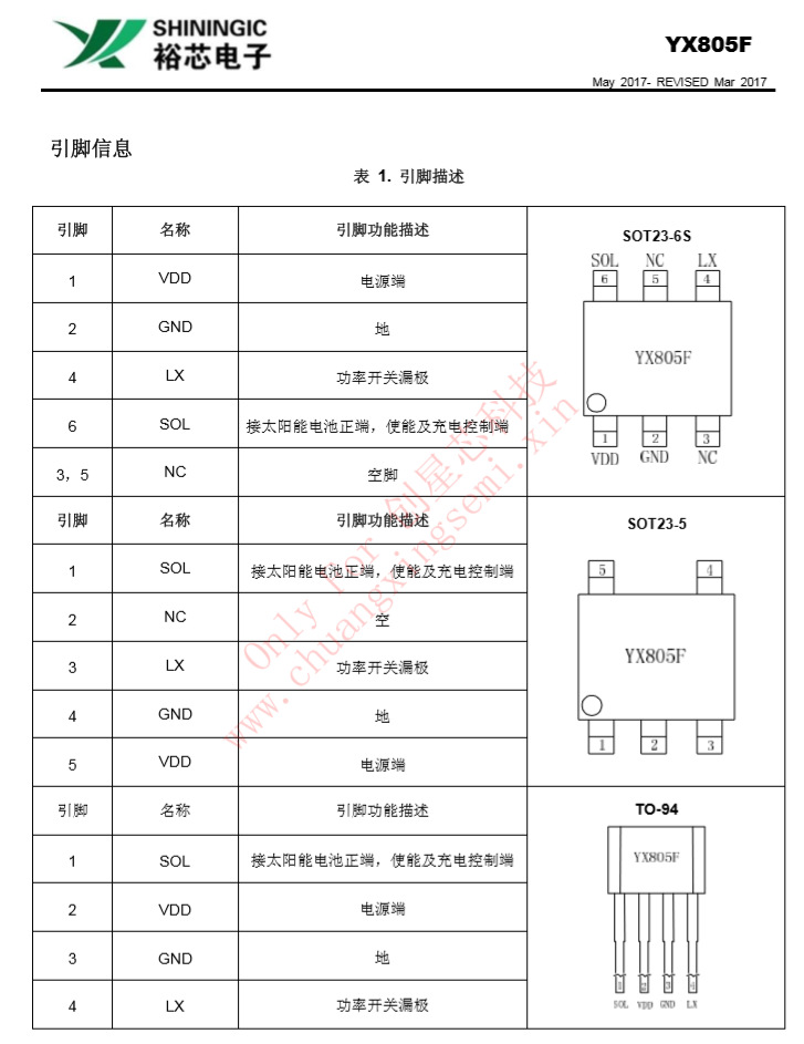 太阳能草坪灯控制器 YX805F SOT23-5充电控制/升压驱动/光控 裕芯-阿里巴巴