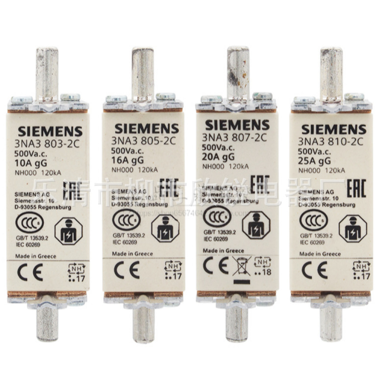 原厂西门子 陶瓷保险丝 3NA3832-2C NH000-gG 125A 熔芯熔断器-阿里巴巴