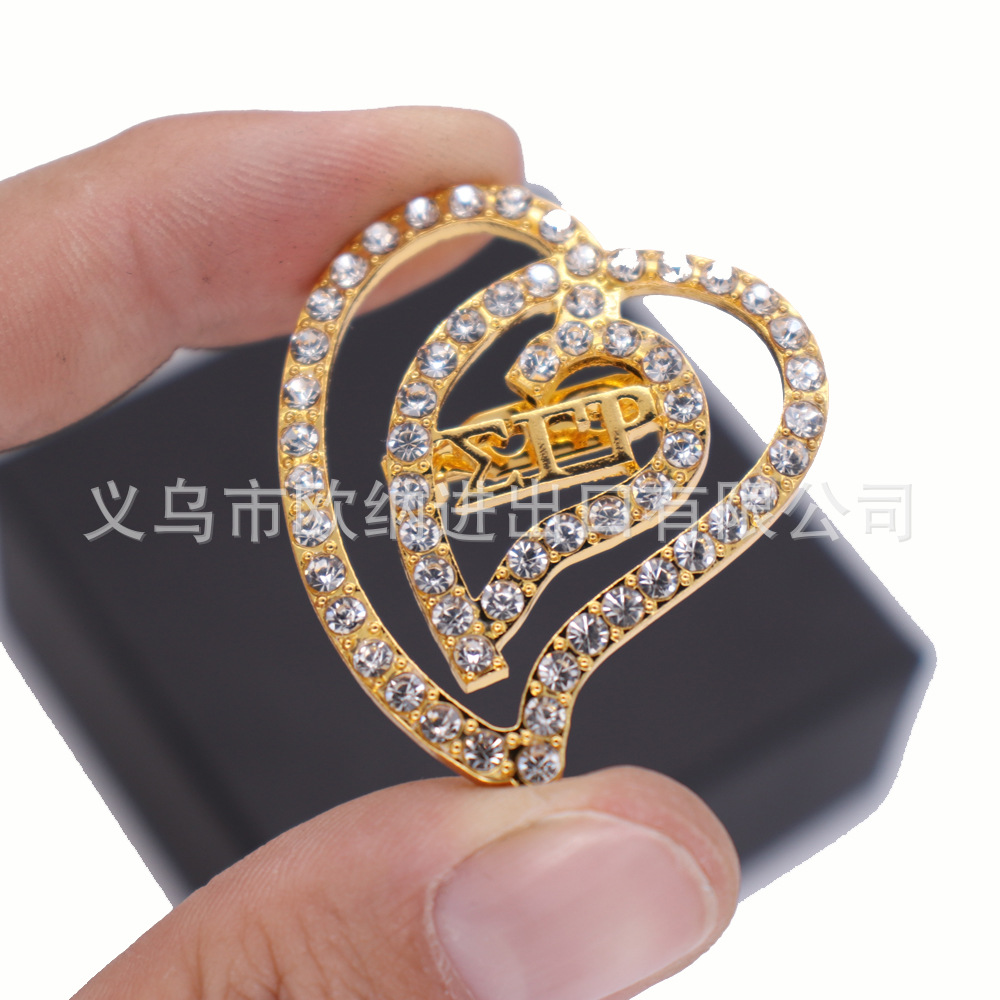 新品希腊妇女联谊会 Sigma Gamma Rho 标志镶钻胸针别针饰品-阿里巴巴
