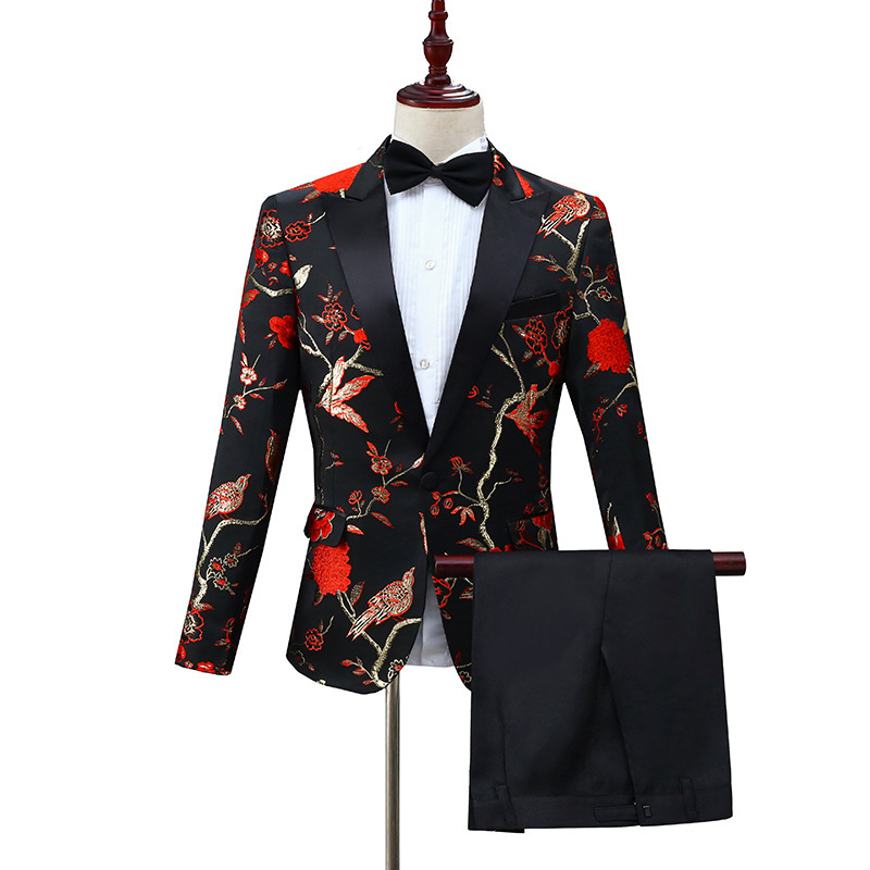 men's jazz dance suit blazers Studio themed men suit set woodpecker ...