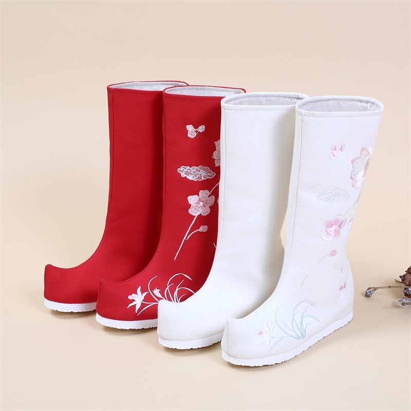 Ancient chinese Hanfu clothing shoes for female Ming hanfu boots ...