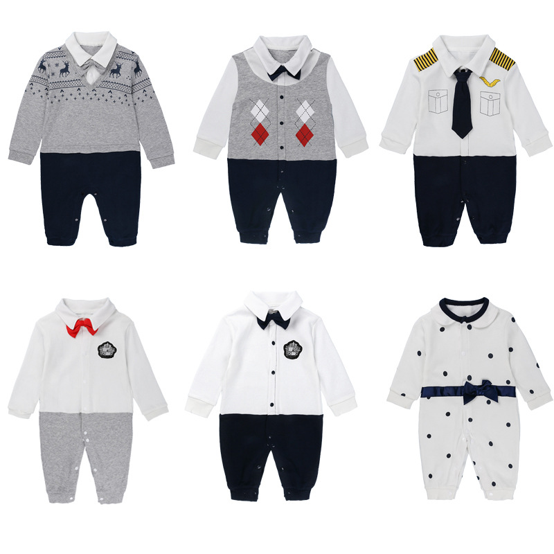 Spring and autumn baby long sleeve one piece newborn clothes 0-1 year ...