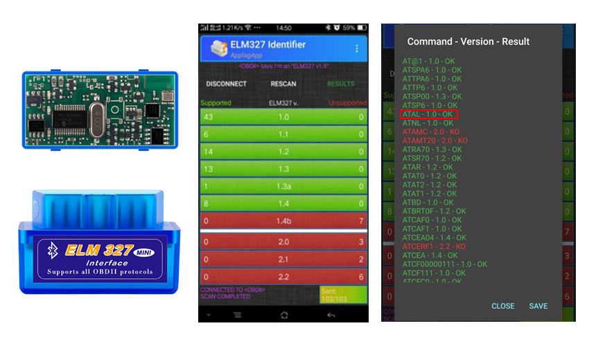 ELM 327 V1.5蓝牙 PIC18F25K80 Chip OBD2双层板汽-阿里巴巴