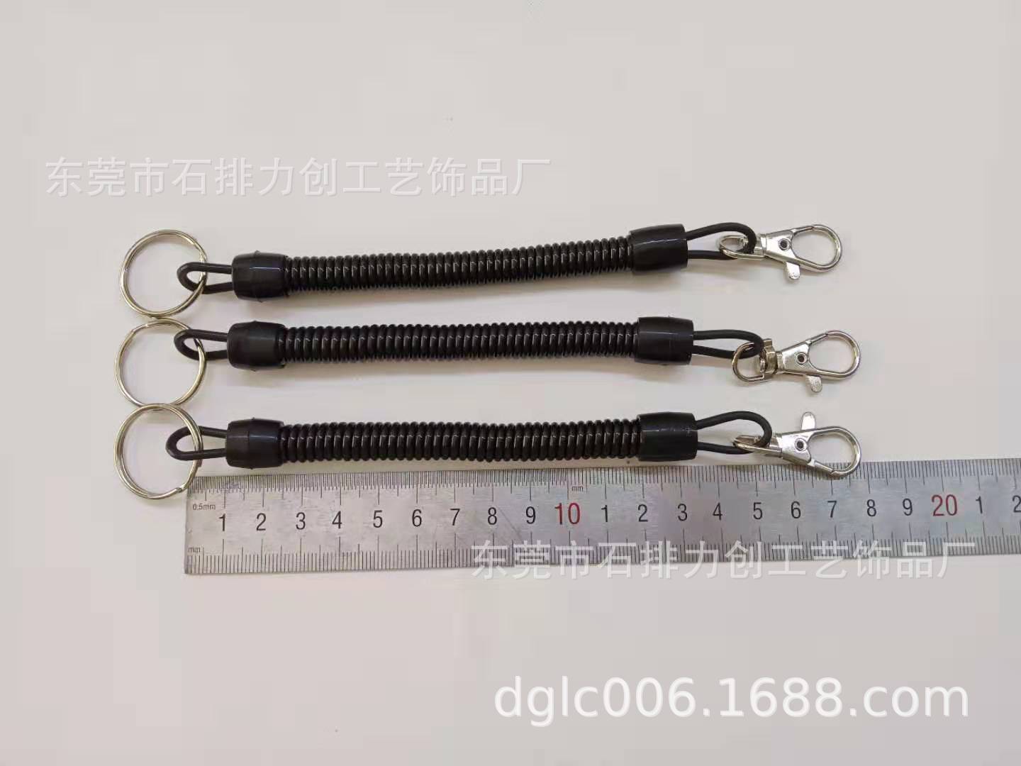 塑料弹簧挂绳渔具失手绳钥匙扣伸缩绳PU电话线黑色弹力防盗绳-阿里巴巴