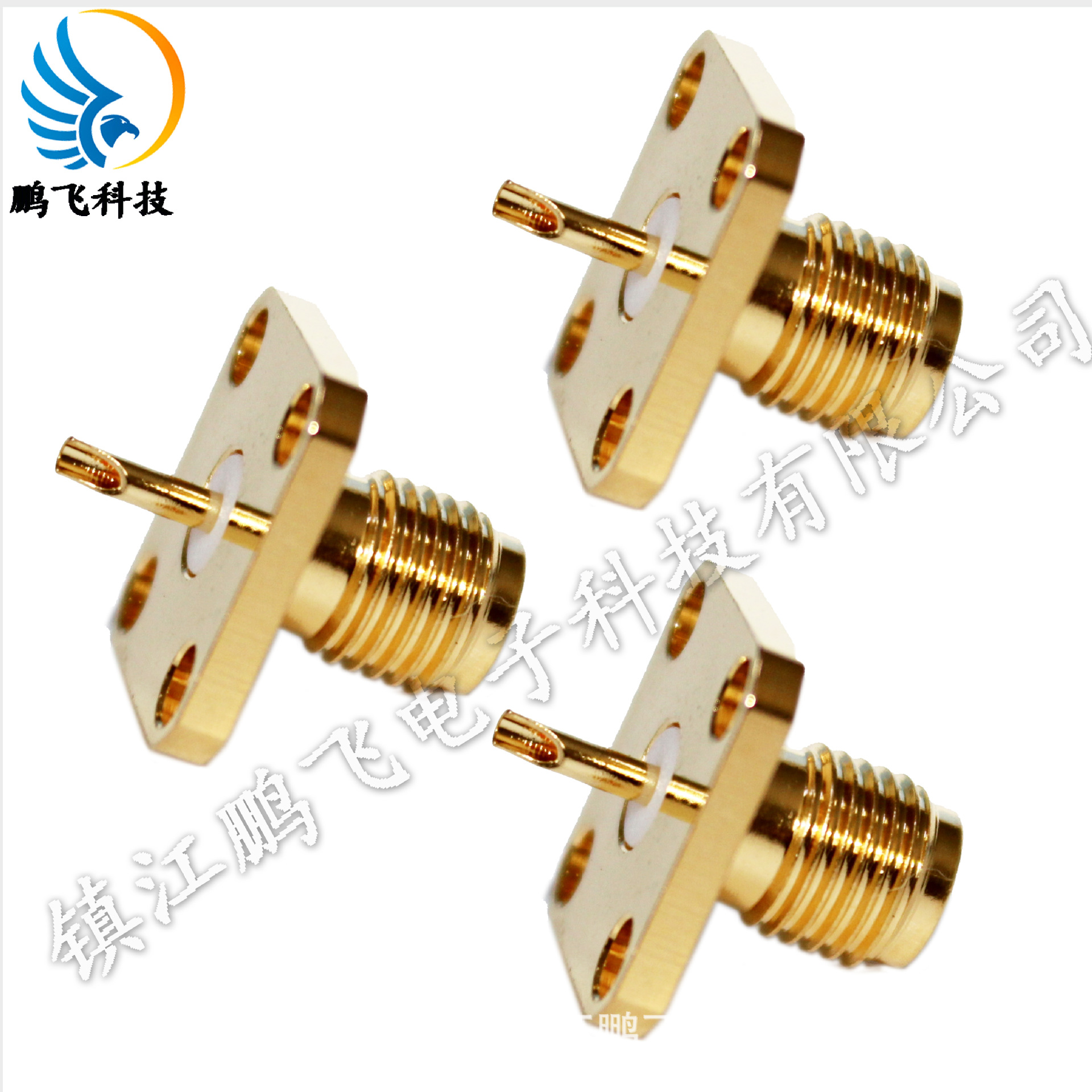 射频连接器 SMA-KF 四孔法兰面板安装 SMA母座 外螺内孔厂家供应-阿里巴巴