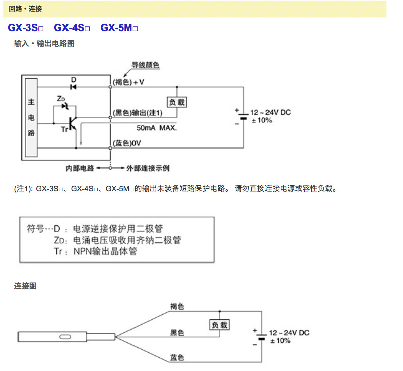 圆柱形金属屏蔽式电感式接近开关传感器GX-3S 3SB 5S NPN-阿里巴巴