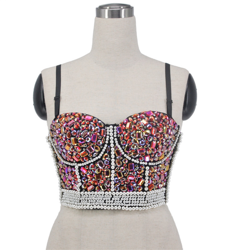 Nightclub Rhinestone Wrapped Chest jazz dance bra tops for women Bar ...