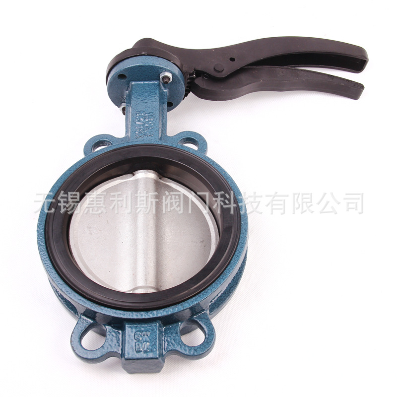 国标D71XP-16Q球墨铸铁手动对夹蝶阀铝合金手柄直通式软密封蝶阀-阿里巴巴