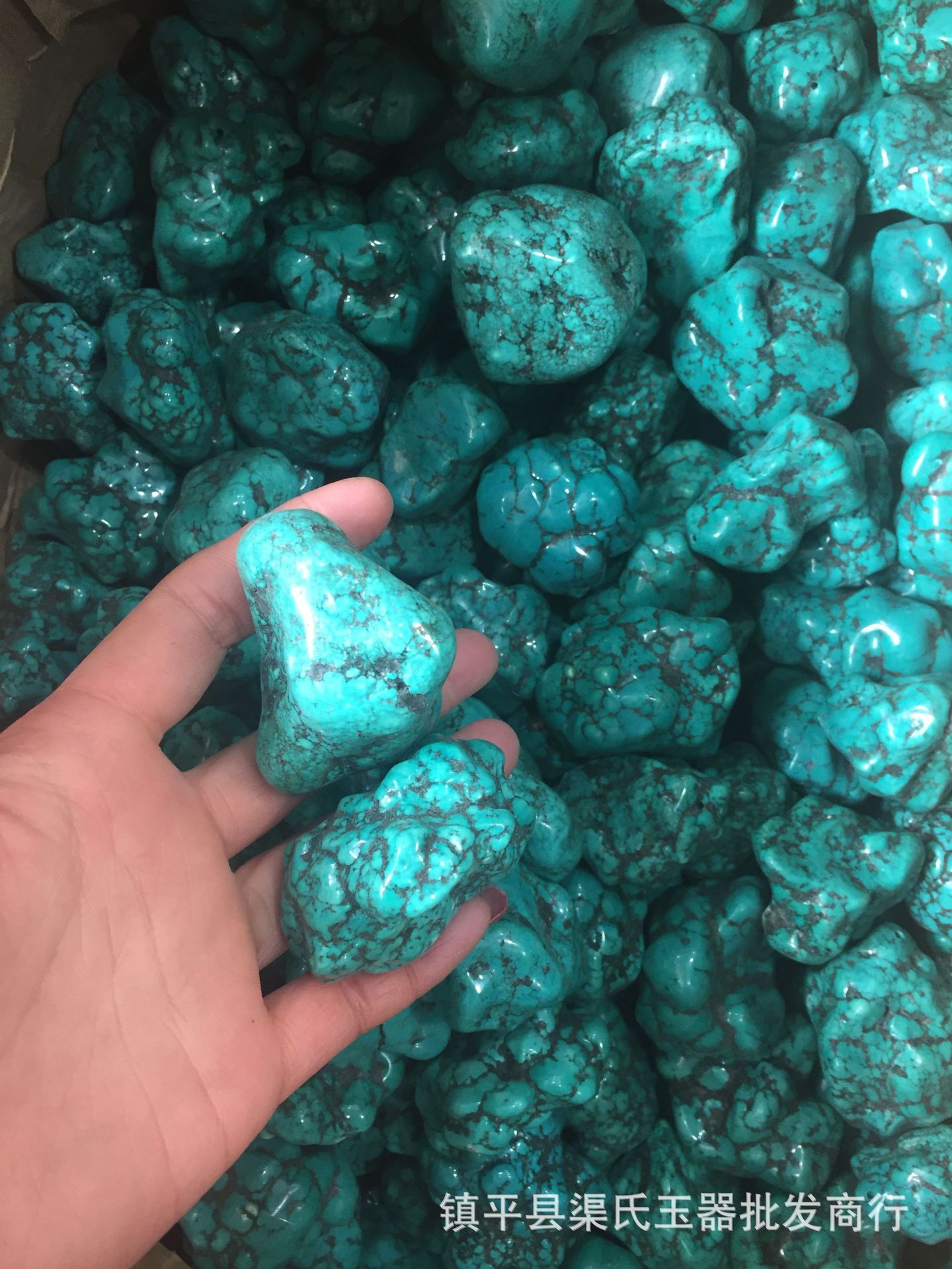 新款松石 批发湖北十堰 高瓷蓝绿松石 原石手饰 首饰 配饰-阿里巴巴