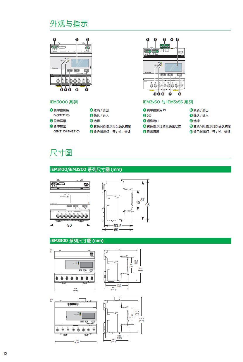 正品特价IEM3355/IEM3350正品多功能仪表A9MEM3355导轨电表带485-阿里巴巴