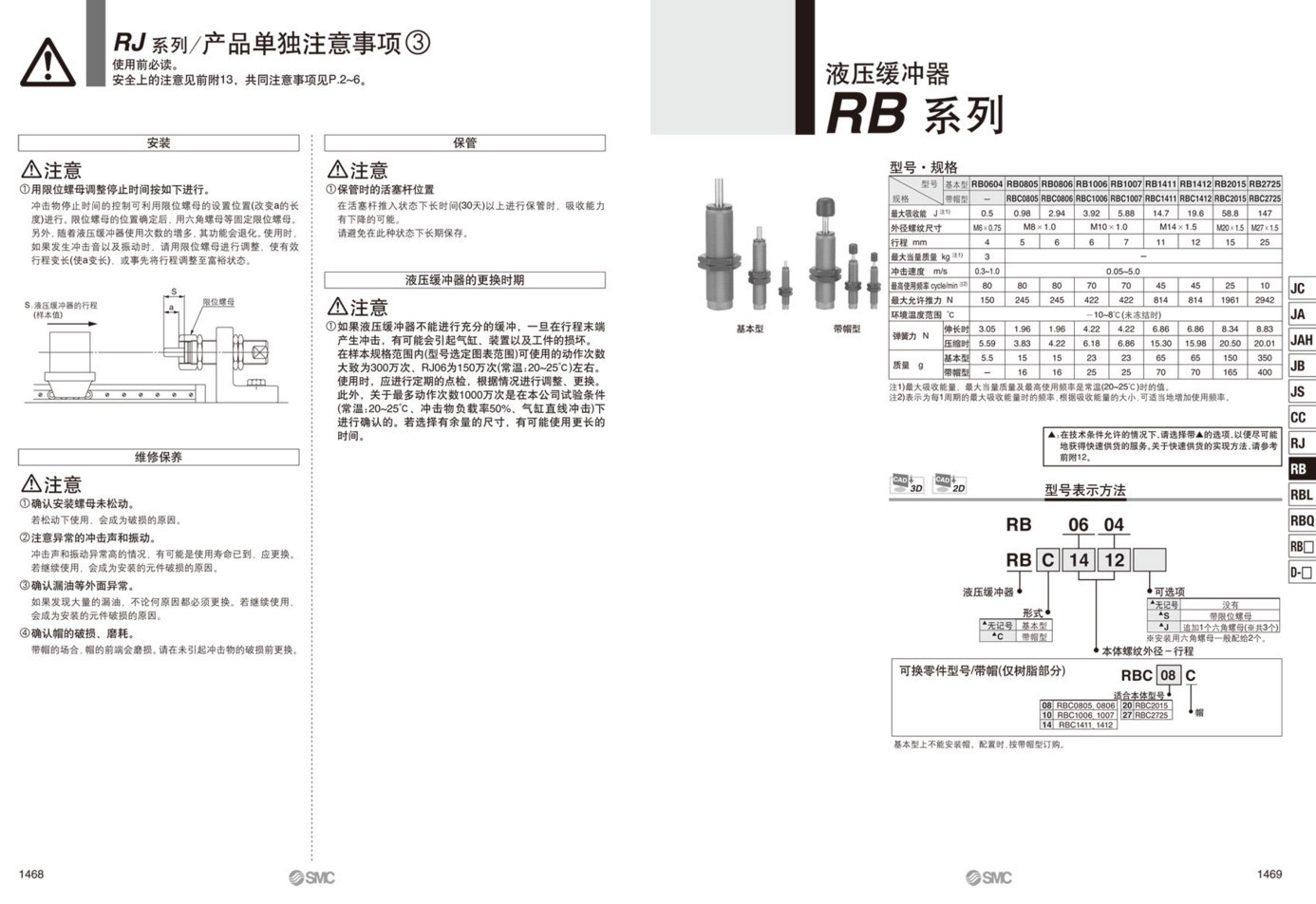 SMC耐冷却液型缓冲器RBL1006/RBL1007/RBL1411/RBL1412/RBL2015-阿里巴巴