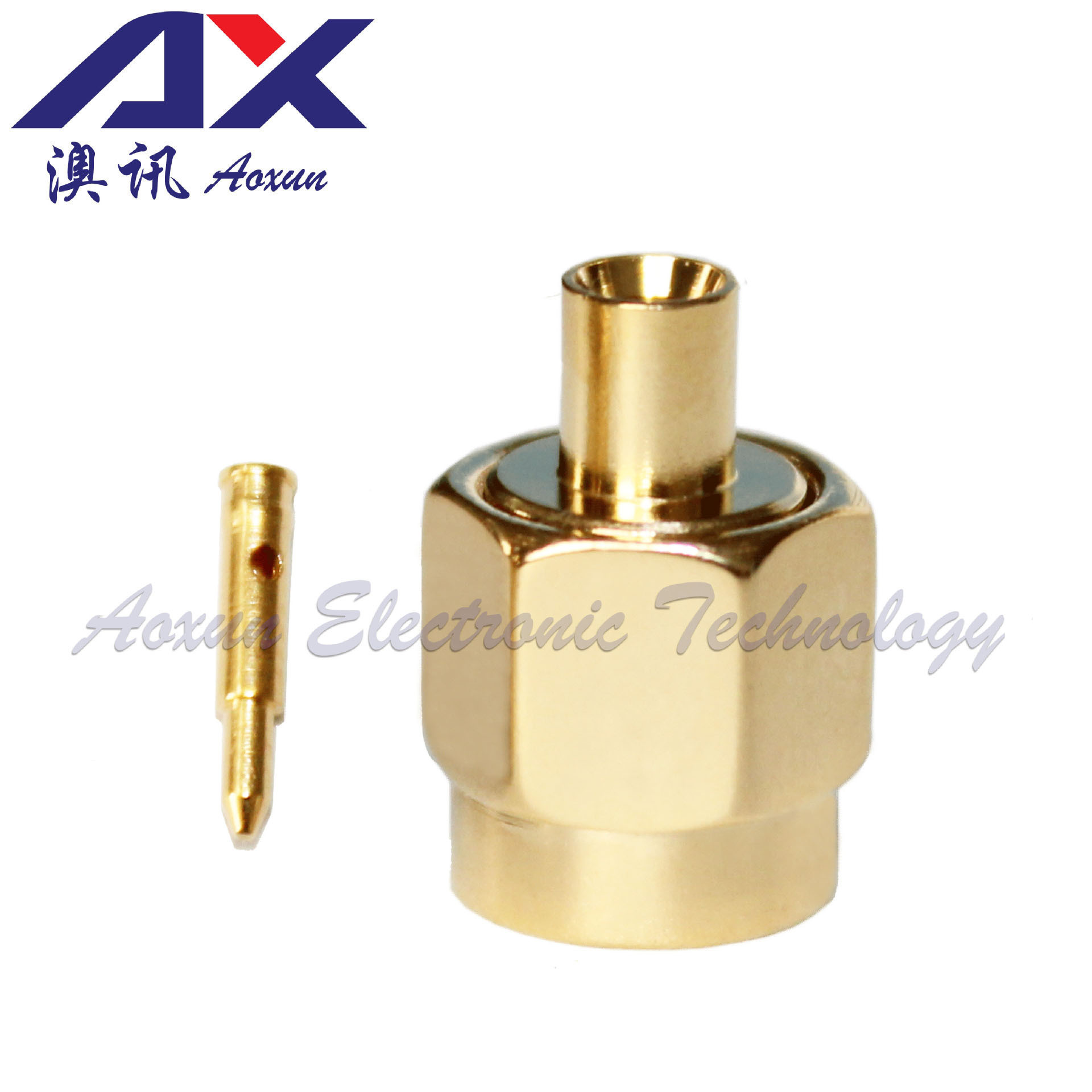 澳讯射频连接器SMA-JB2全铜镀金适配RG405/086直式公头SMA连接器-阿里巴巴