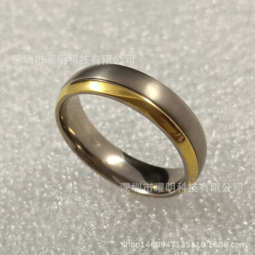 Pure Titanium Gold Jewelry Ring European and American Fashion Women's ...