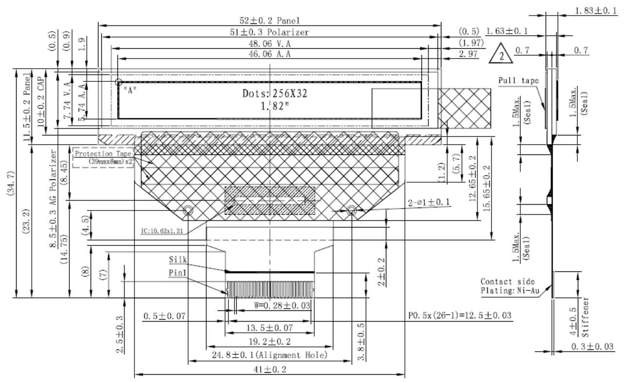 蓝色1.8寸OLED显示屏/显示模块/25632/256x32点阵/并串口-阿里巴巴