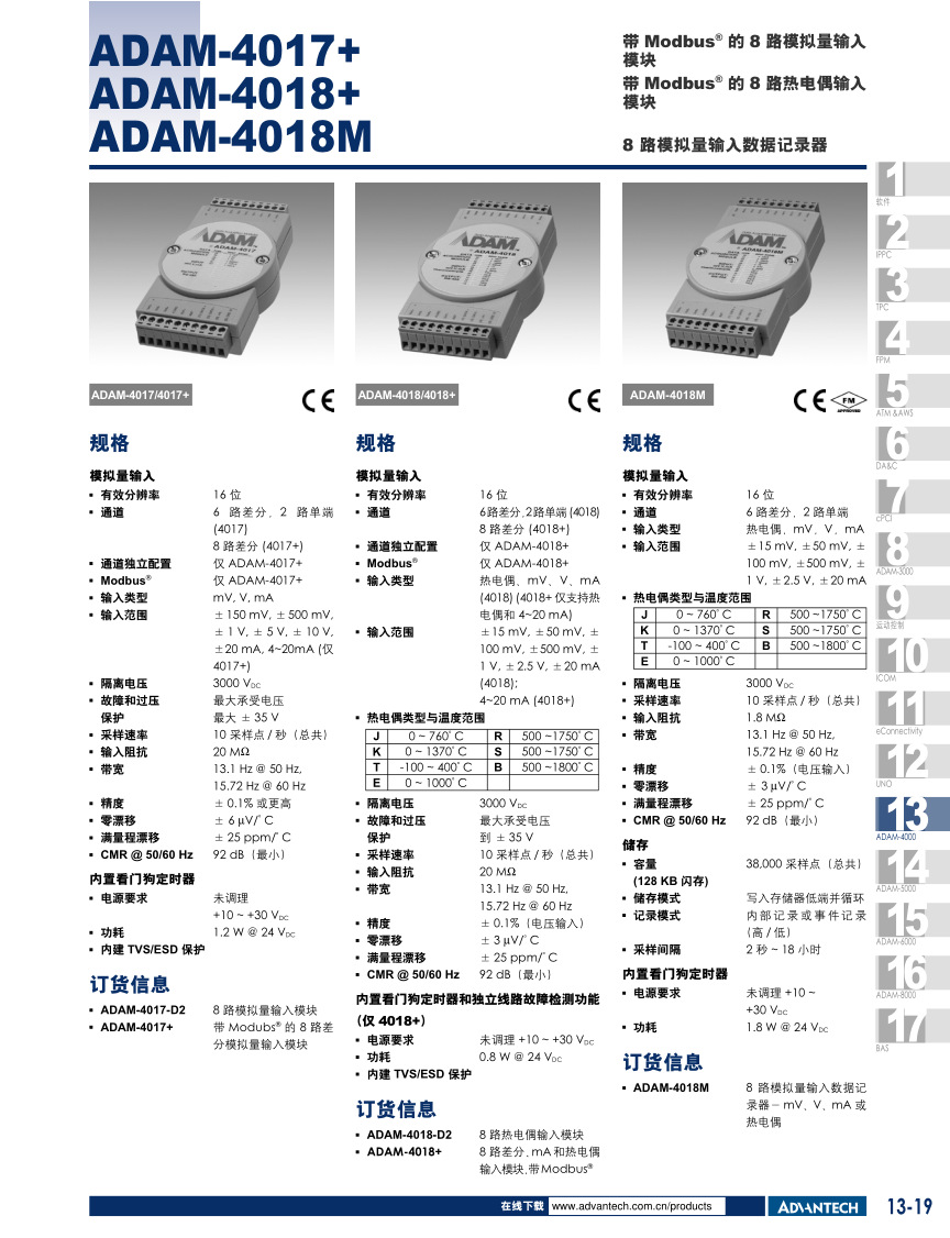 研华485远程IO模块ADAM-4017+ ADAM-4117 8路模拟量输入模块原装-阿里巴巴