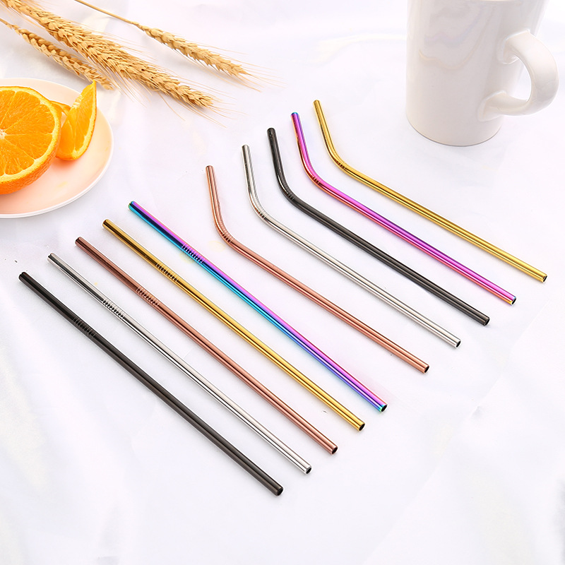 [Yigang] color metal food grade 304 stainless steel straw set beverage ...