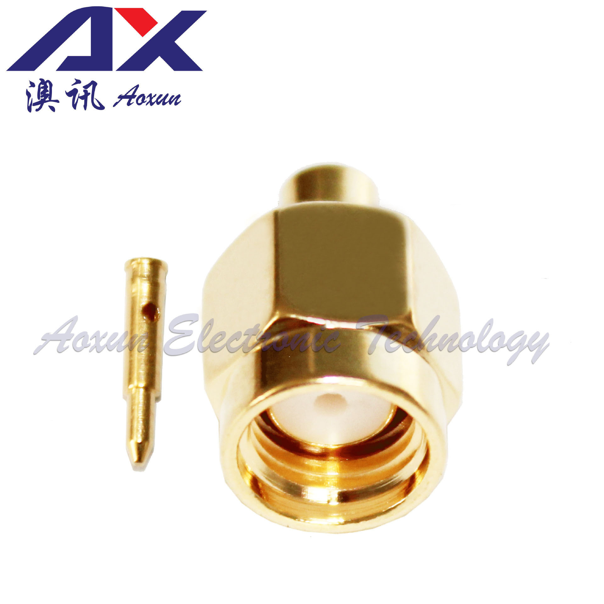 澳讯射频连接器SMA-JB2全铜镀金适配RG405/086直式公头SMA连接器-阿里巴巴