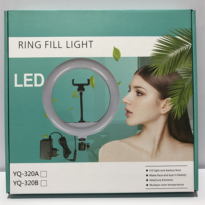 百科仕12寸补光灯遥控触摸灯美颜灯环形摄影灯YQ320A直播主播架-阿里巴巴