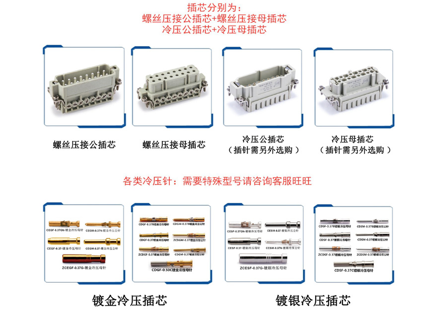 WAIN唯恩HDD-108-FC/MC公母插芯冷压连接 重载矩形连接器防水IP65-阿里巴巴