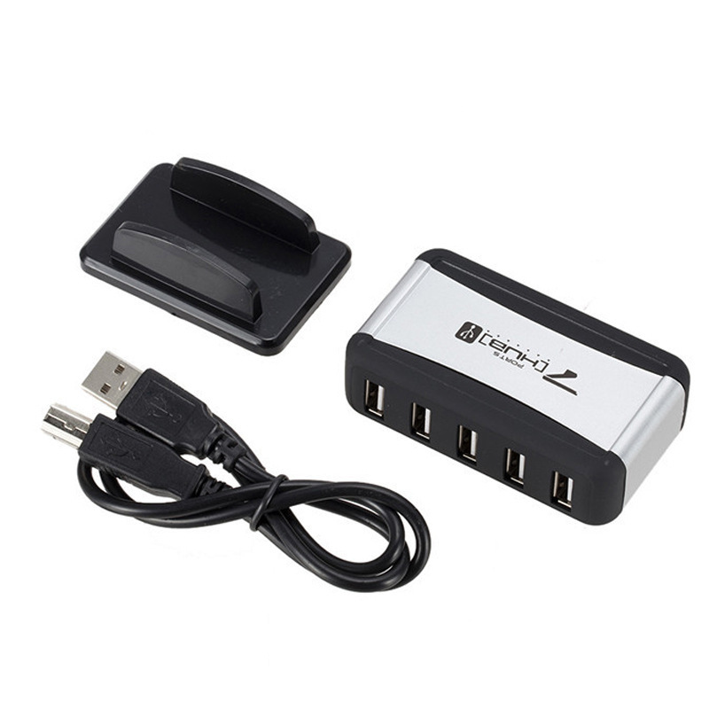 USB HUB 七口hub 一拖七带底座hub分线器 7口hub集线器带电源-阿里巴巴