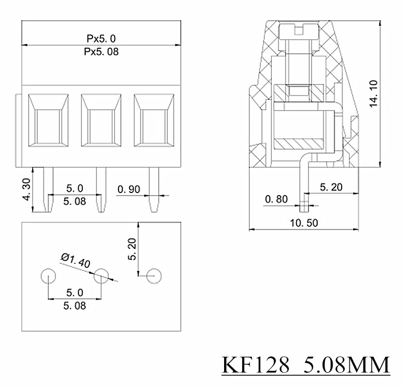 KF128-2P/3P螺钉式PCB接线端子 间距3.81/5.0/7.5MM可拼接接线柱-阿里巴巴