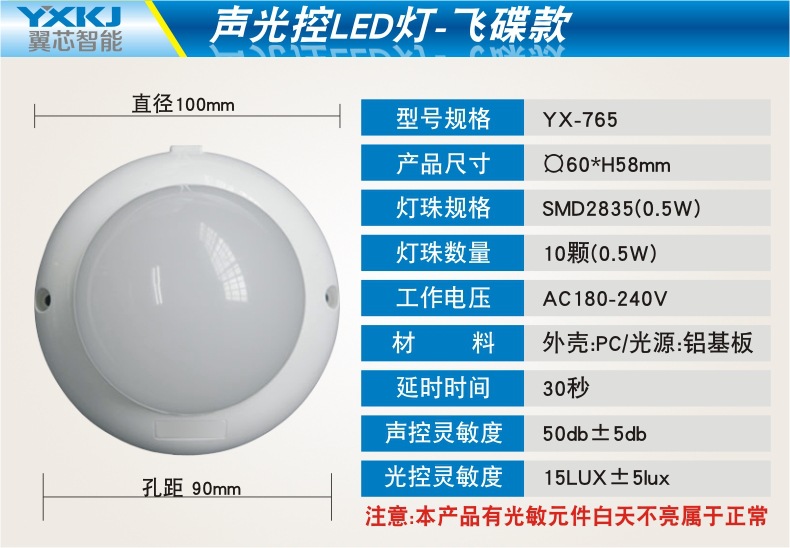 声控灯led声光控楼道灯 走廊过道感应灯雷达感应声控吸顶灯点光源-阿里巴巴