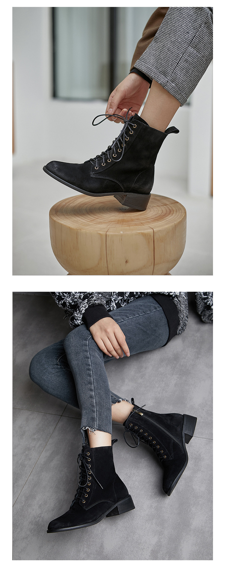 Chiko Tabetha Round Toe Block Heels Boots