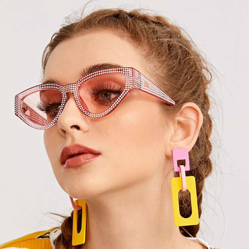 Trend diamond triangle Sunglasses exaggerate star Sunglasses female ins ...
