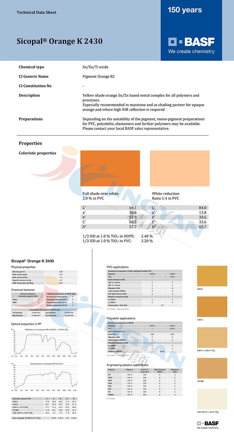 巴斯夫K2430无机颜料BASF Sicopal橙K2430橙色塑料颜料颜料橙82-阿里巴巴