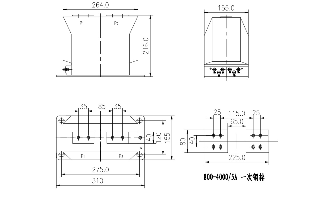 电流互感器LZZBJ9-12/185h/4 1200/5A 10P30/0.5/0.2S 20/20/20VA-阿里巴巴