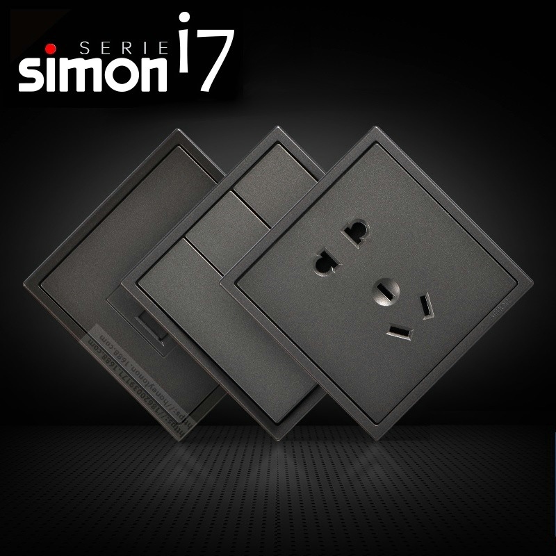 simon/西蒙 i7系列 一位单极开关(荧光灰)(含边框)701011-61-阿里巴巴