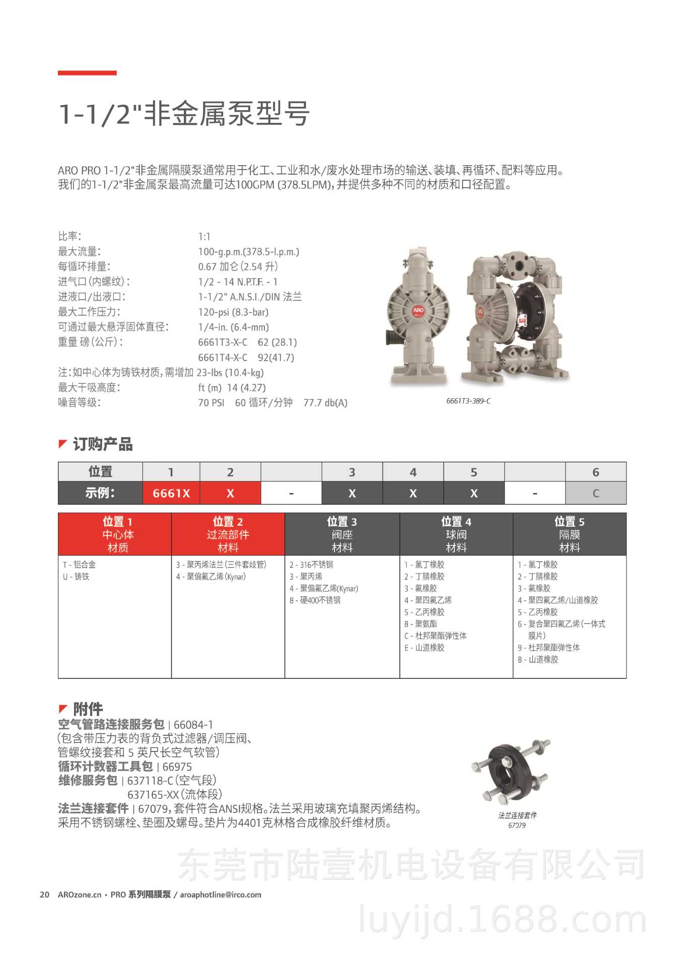 ARO英格索兰气动泵 6661T3-3EB-C 1.5寸塑料泵 污泥污水泥浆泵-阿里巴巴