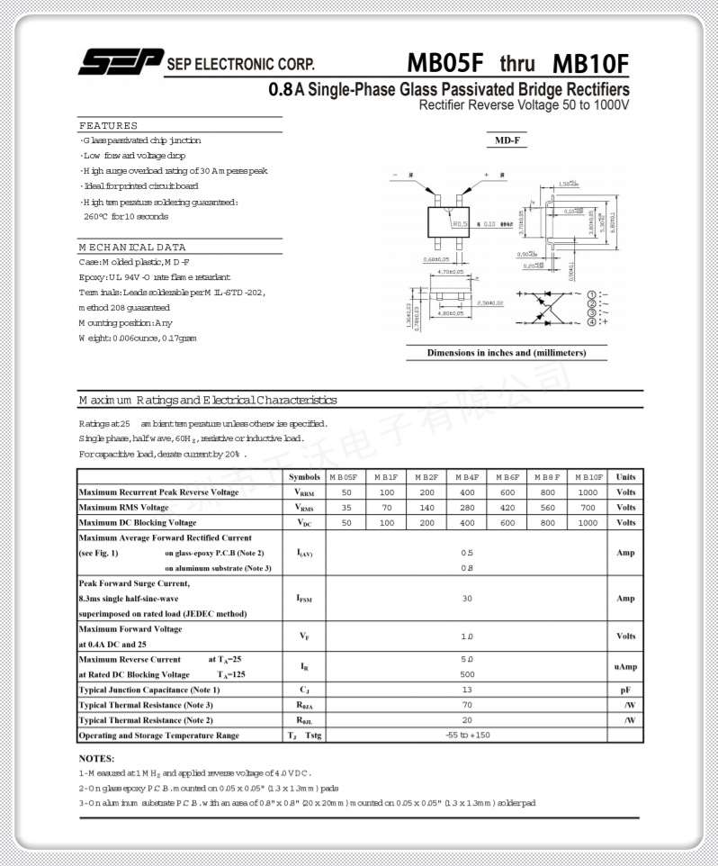 厂家直销 超薄 MB6F 整流桥堆 SOP-4 0.8A 600V 厂家直销价格-阿里巴巴