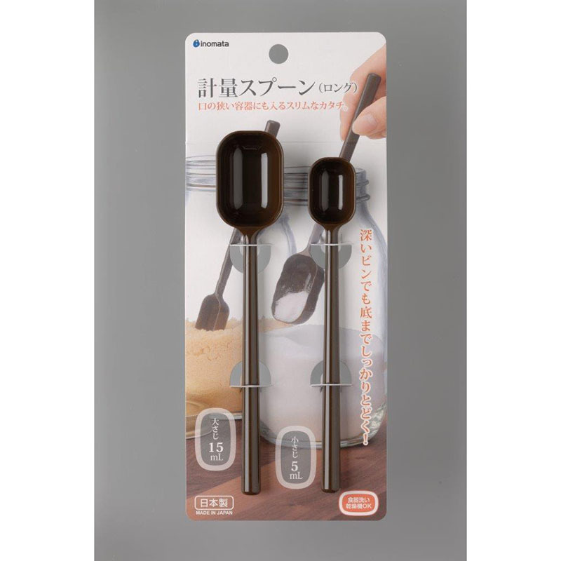 INOMATA日本原装进口长柄计量勺 奶粉勺大小两只装 5ml 15ml量勺-阿里巴巴