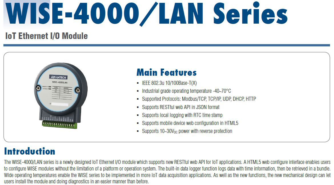 研华WISE-4050/LAN高性价比以太网开关量输出模块4DI&4DO-阿里巴巴